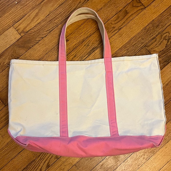 L.L. Bean | Bags | Vintage Xl Llbean Open Top Boat And Tote In Superb Condition W Pink Details ...